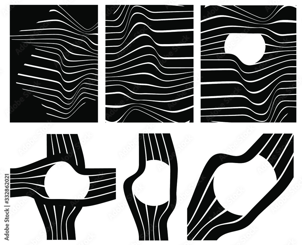 Abstract rippled lines pattern with wavy vibrant facture on background ...