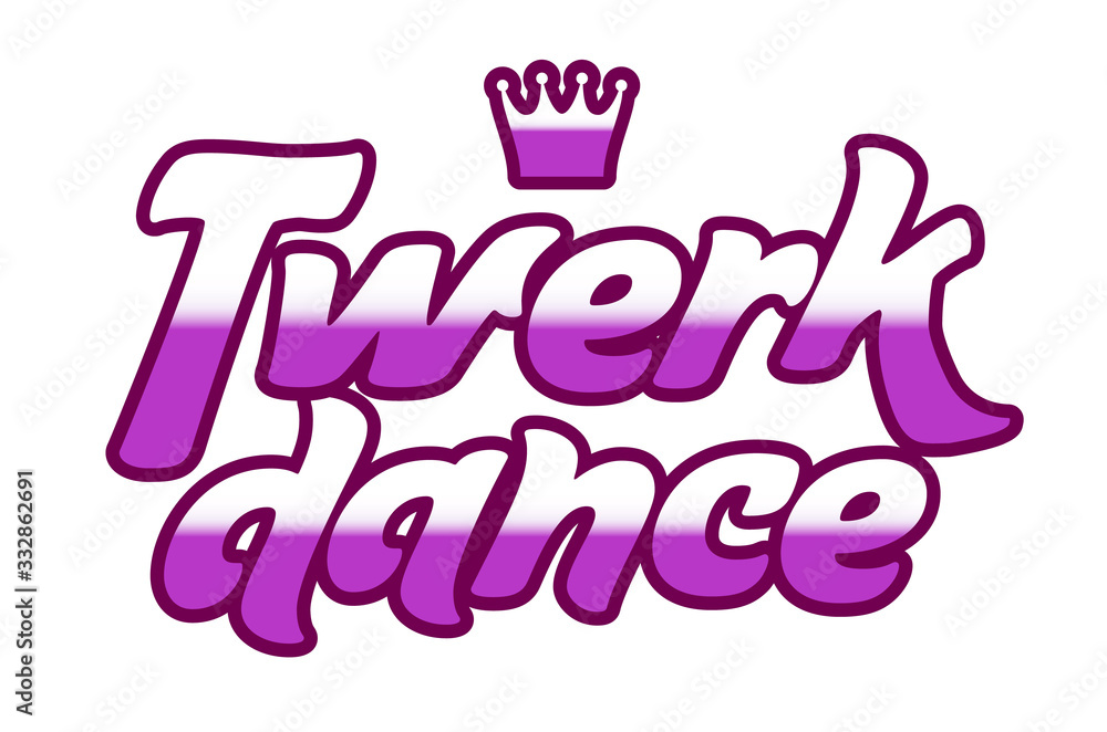 Twerk poster design. Cartoon style girl. Poster for booty dance course ...