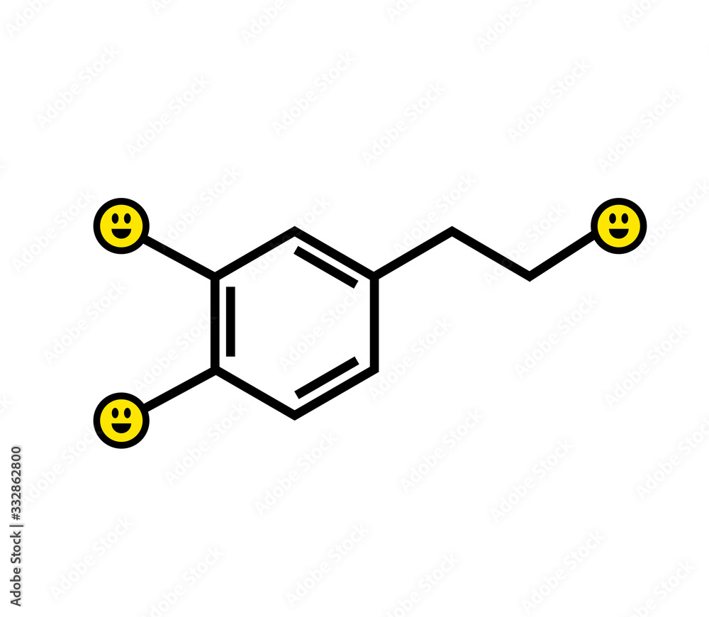 The chemical formula of dopamine. Vector illustration. Stock Vector ...
