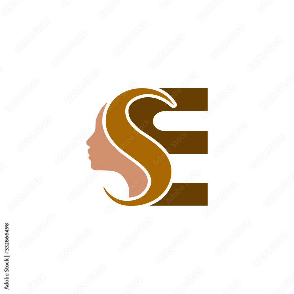Initial Letter SE Logo Design Isolated On White Background Stock Vector ...