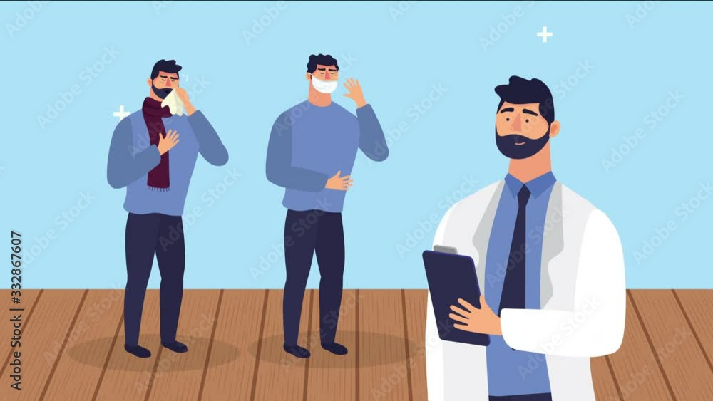 doctor with patient characters animation Stock Video | Adobe Stock