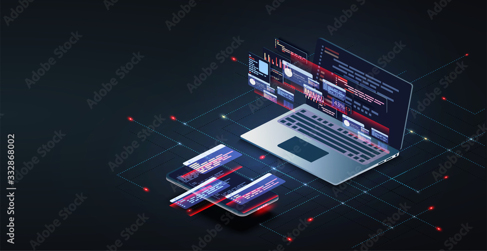 Programming And Software Development Web Page Banner Program Code On