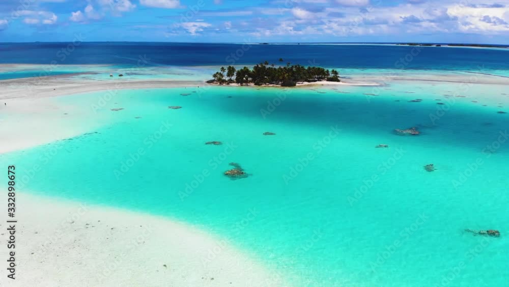 Blue Lagoon in French Polynesia is a small lagoon that develops within ...