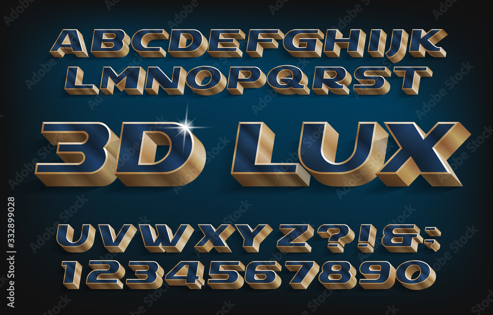 Photo & Art Print 3D Lux alphabet font, epifantsev