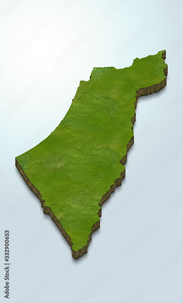 3D map illustration of Palestine Stock Photo | Adobe Stock