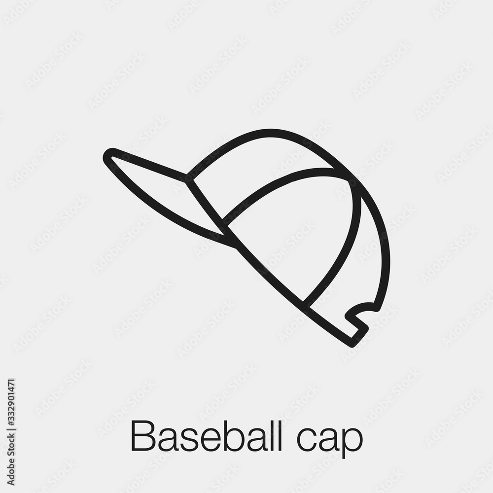 baseball cap icon vector. Linear style sign for mobile concept and web ...