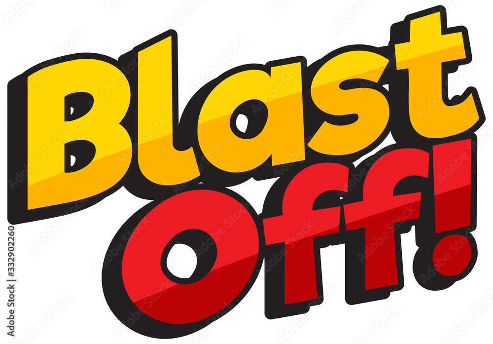 Font design template for word blast off on white background Stock ...