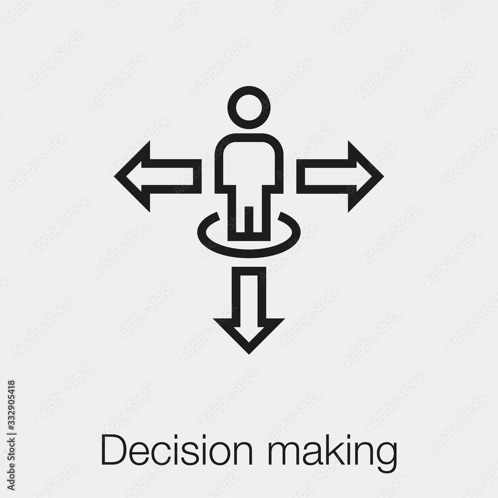 decision making icon vector. Linear style sign for mobile concept and ...