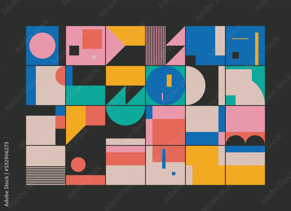 Bauhaus Abstract Vector Composition Design Stock Vector | Adobe Stock