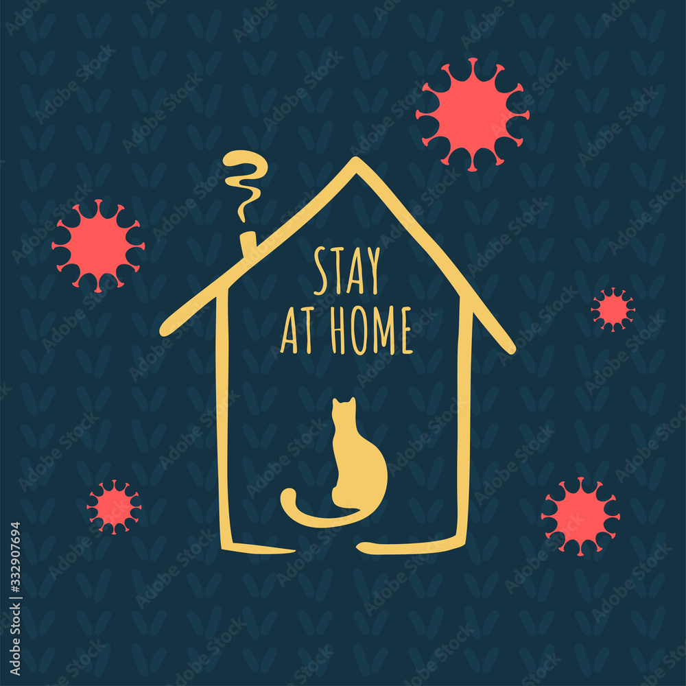 Stay at home awareness social media campaign and coronavirus prevention ...