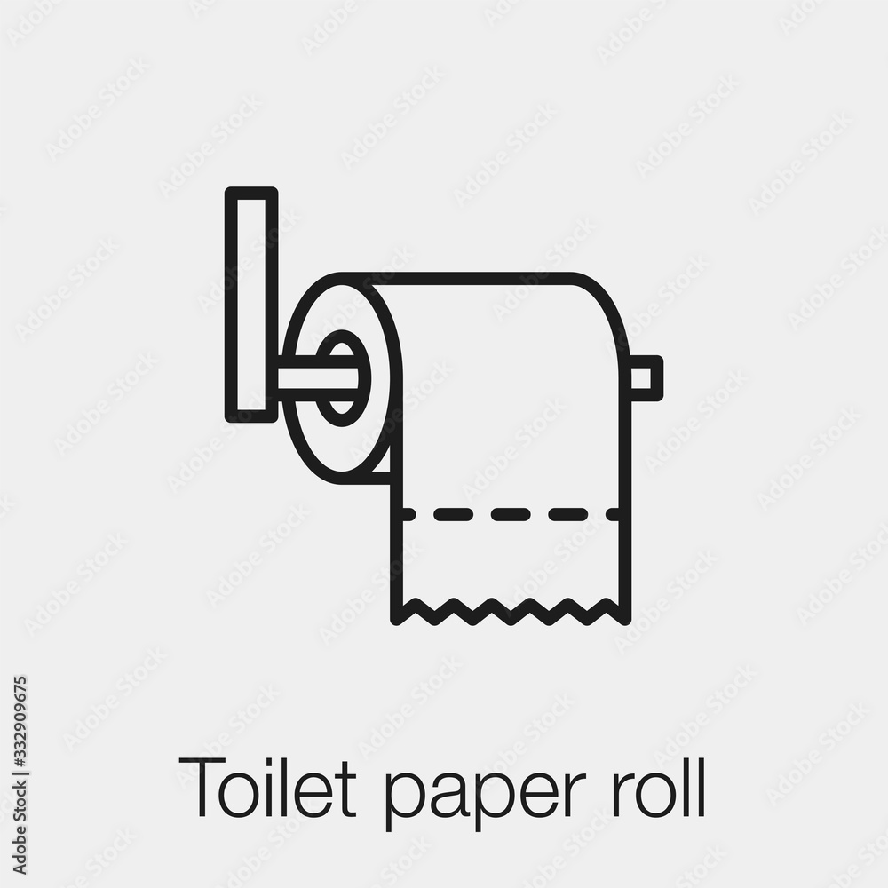 toilet paper roll icon vector. Linear style sign for mobile concept and ...
