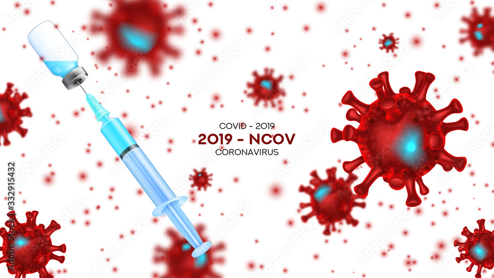 Vaccine Testing vs Coronavirus banner concept. Vector illustration with ...