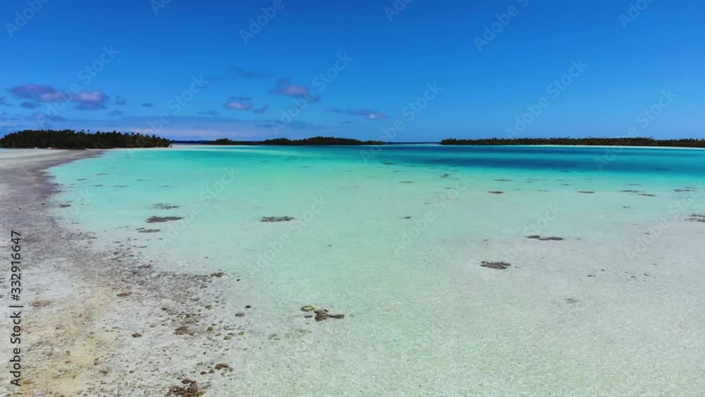 Blue Lagoon in French Polynesia is a small lagoon that develops within ...