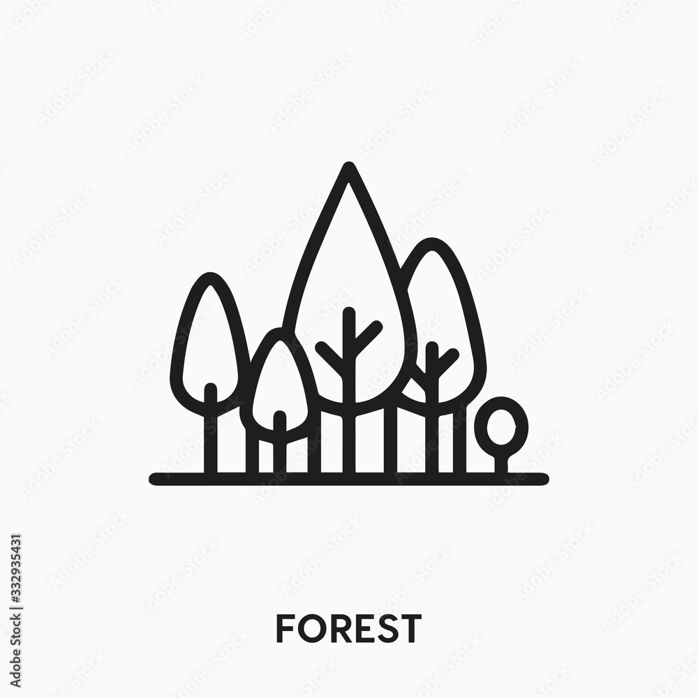 forest icon vector. evergreen icon vector symbol illustration. Modern ...