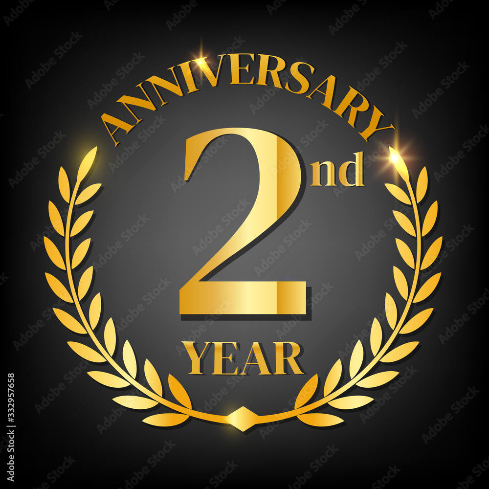 2nd golden anniversary logo Stock Vector | Adobe Stock