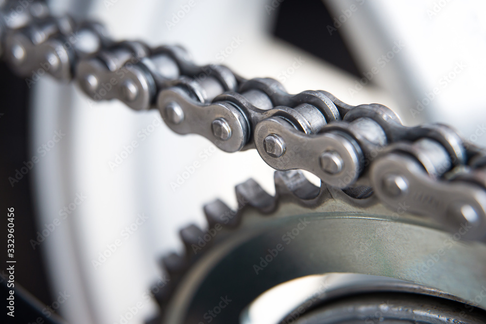 Transmission chain of a motorcycle Stock Photo | Adobe Stock