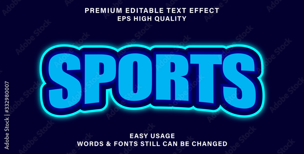 sports text effect Stock Vector | Adobe Stock