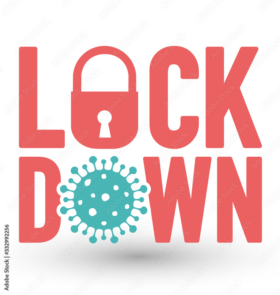 Coronavirus lock down word Stock Vector | Adobe Stock