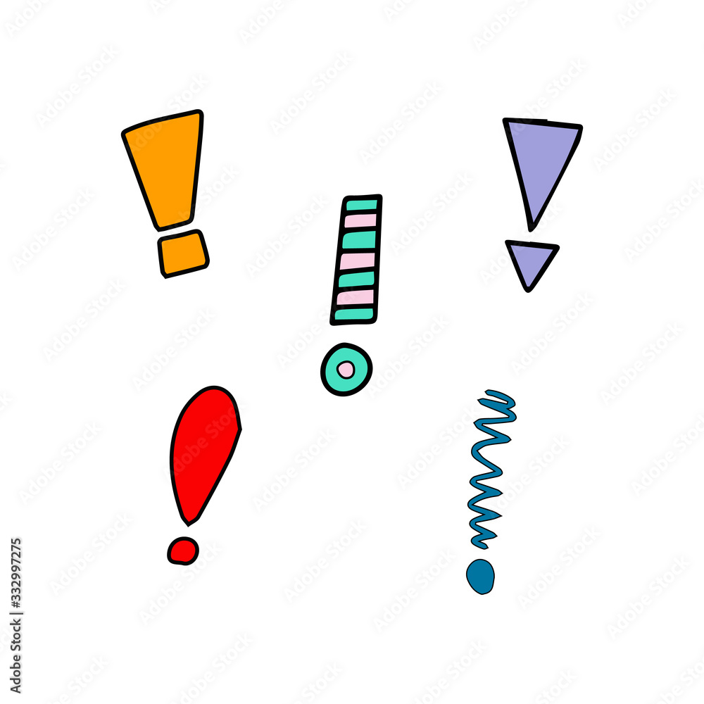 Vector illustration Hand drawn question mark and exclamation point ...
