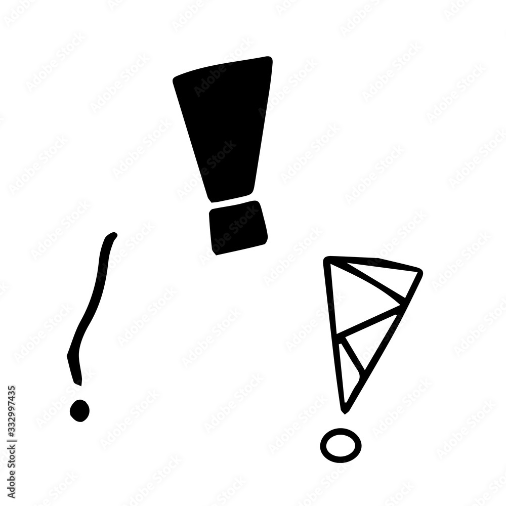 Vector illustration Hand drawn question mark and exclamation point ...