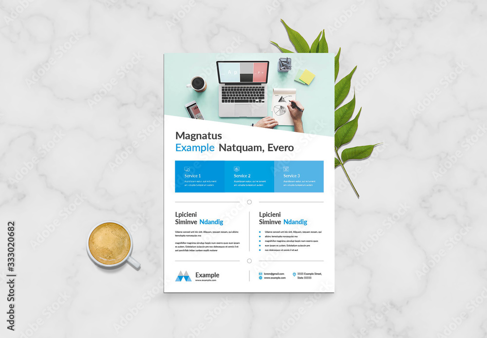 Business Flyer Layout with Box Design Stock Template | Adobe Stock