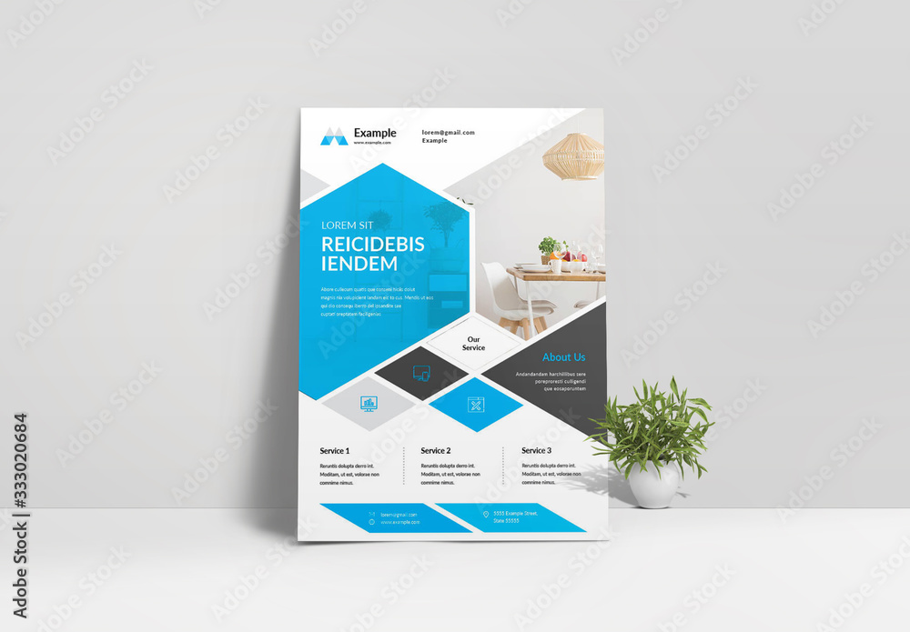 Box Design Corporate Flyer Layout Stock Template | Adobe Stock