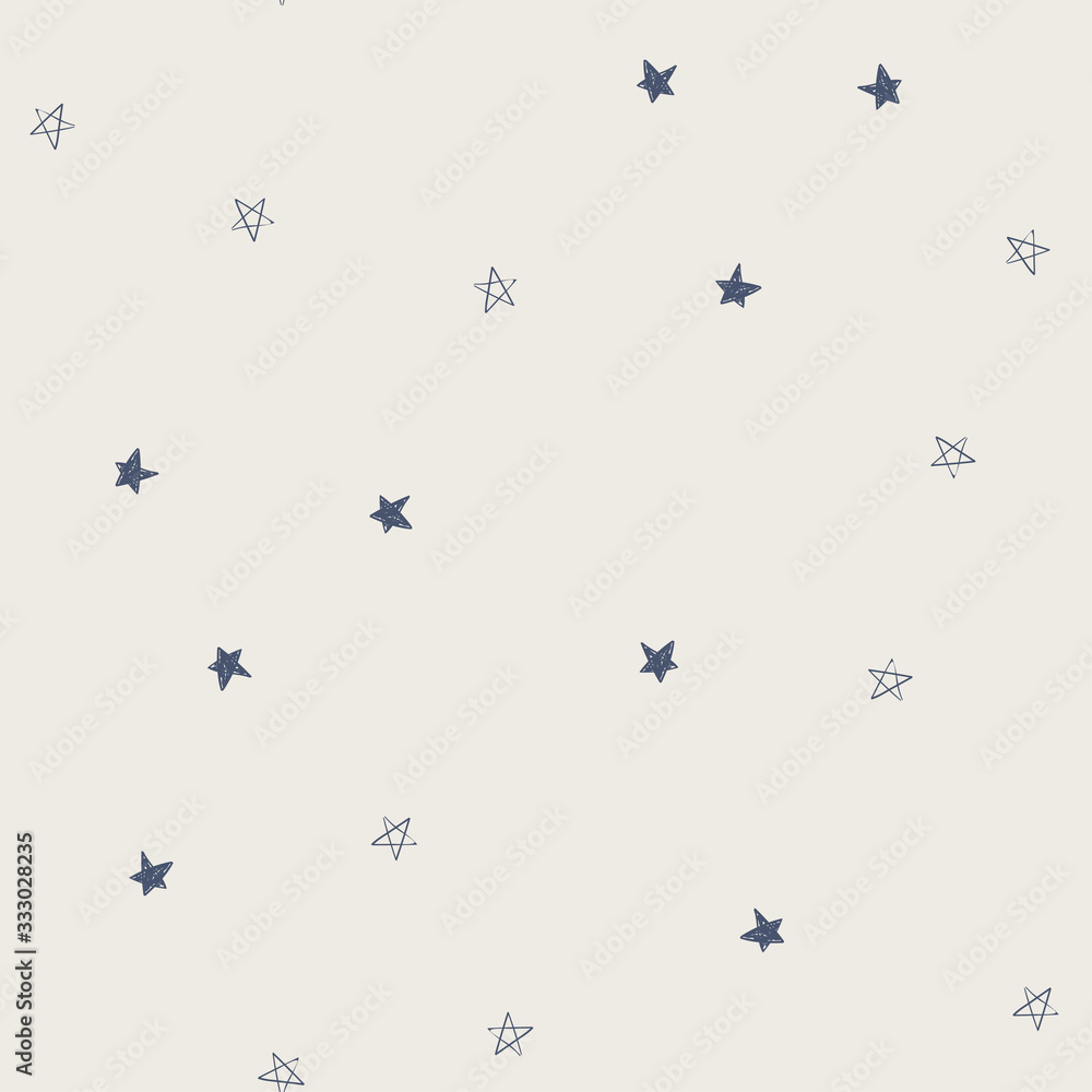 Seamless stars light pattern in doodle style. Trendy texture for your ...