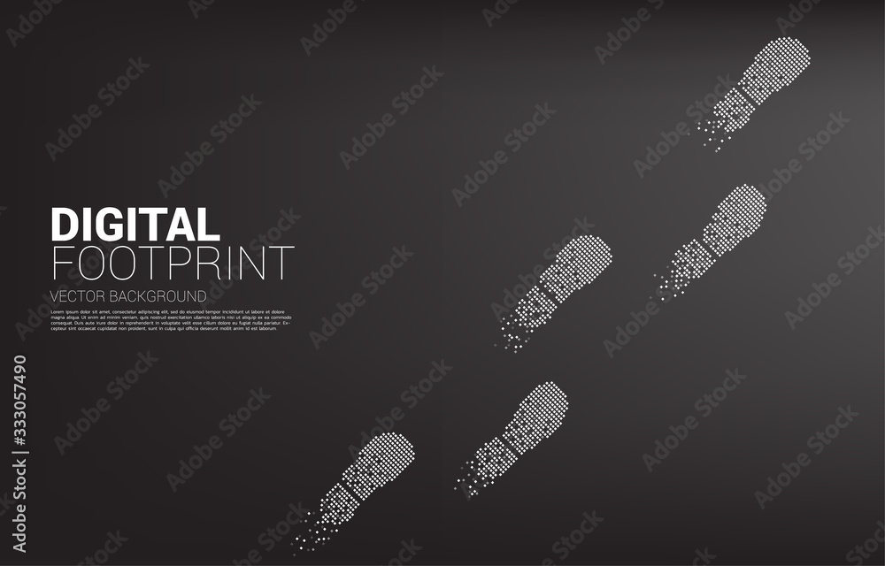 Footprint from digital dot pixel. business concept of digital ...