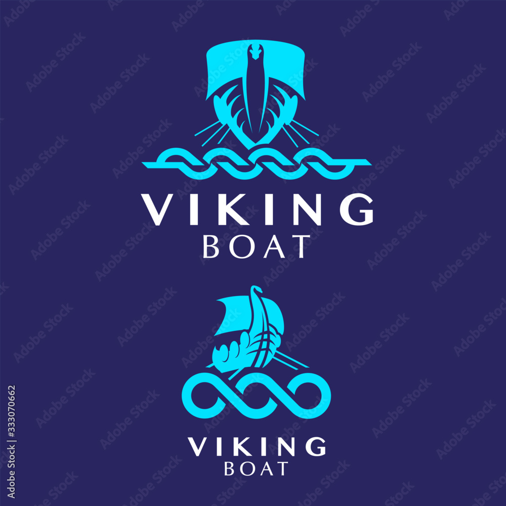 VikingBoat logo set Stock Vector | Adobe Stock
