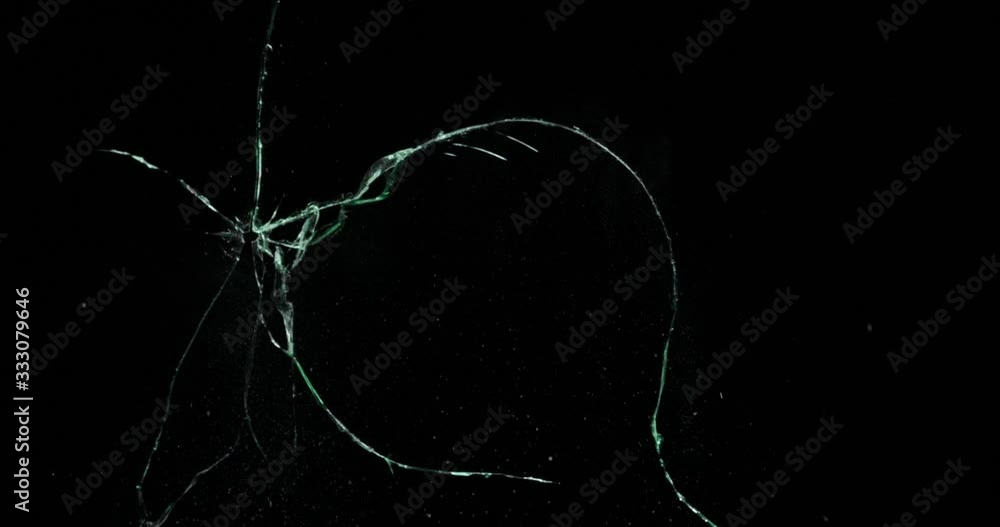 Broken cracks glass fracture effect texture isolated abstract black ...