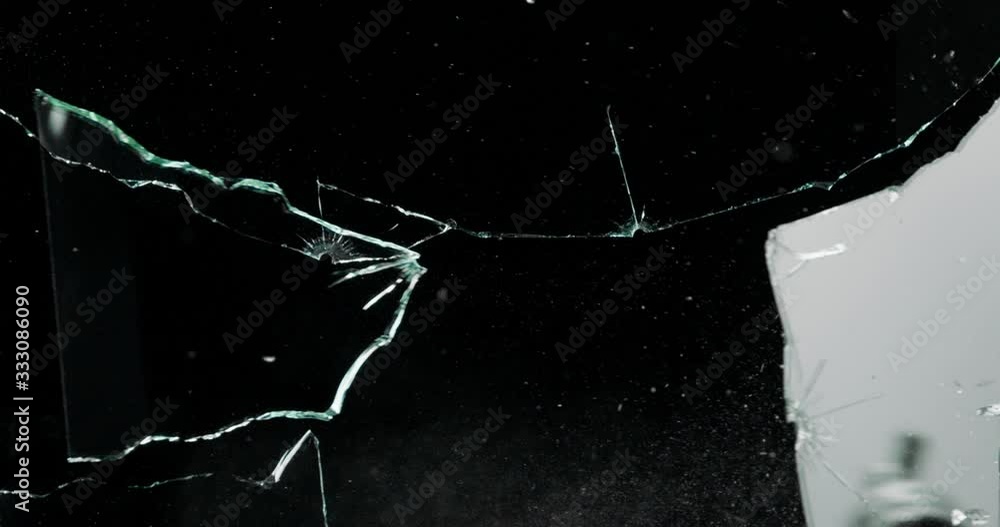 Broken cracks glass fracture effect texture isolated abstract black ...