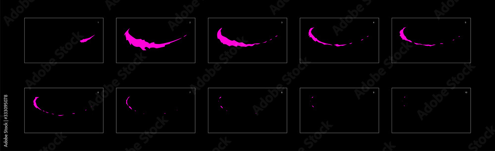Shine poison animation effect. shiny trail effect sprite sheet. frame by frame ready classic ...