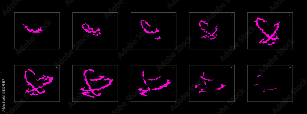 Shine poison spark animation effect. shiny effect sprite sheet. frame ...