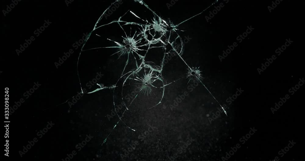 Broken cracks glass fracture effect texture isolated abstract black ...