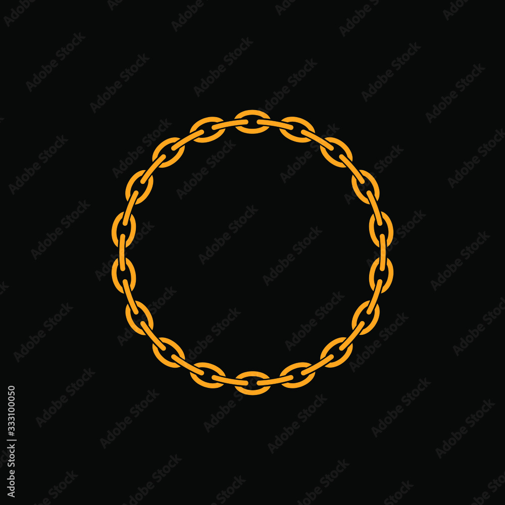 Rounded chain in flat style isolated. Vector illustration Stock Vector ...