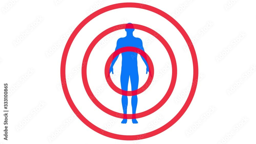 Vidéo Stock Social Distancing , Physical Distancing. Red Concentric ...