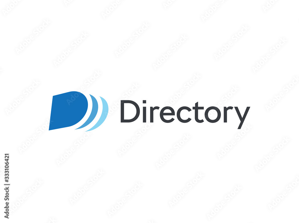 Abstract directory icon, blue cover and pages silhouette logo template ...
