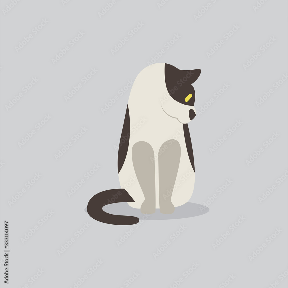 cat vector cartoon illustration. Cute friendly welsh cat, isolated on ...