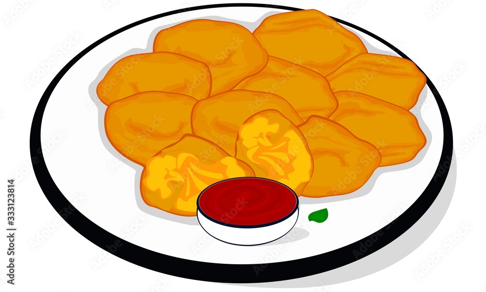 Gobi Pakora indian snacks Vector Stock Vector | Adobe Stock
