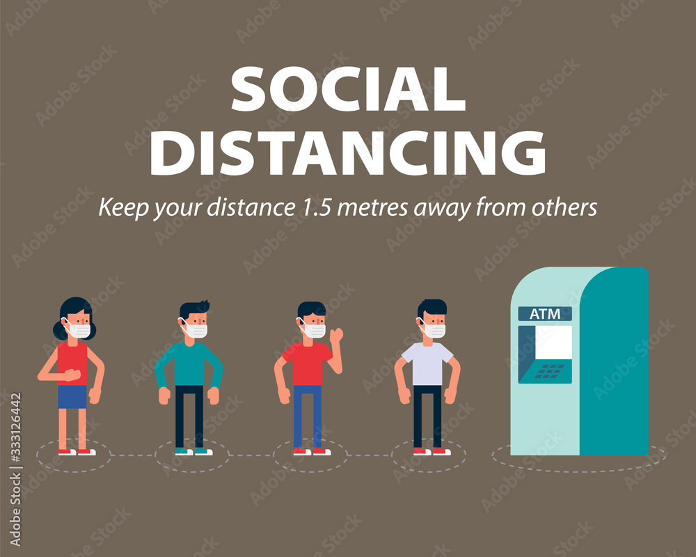 Social distancing, Keep the minimum 1 meter distance in public to ...