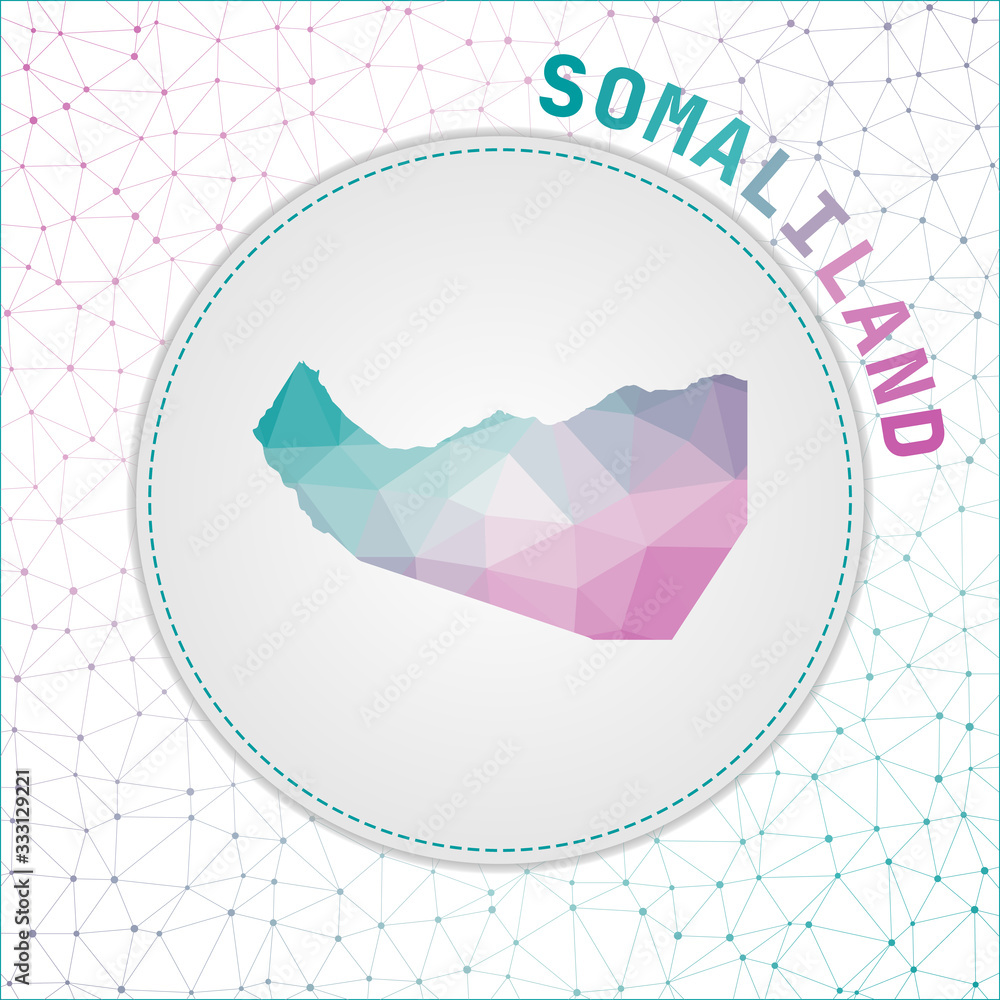 Vector polygonal Somaliland map. Map of the country with network mesh ...