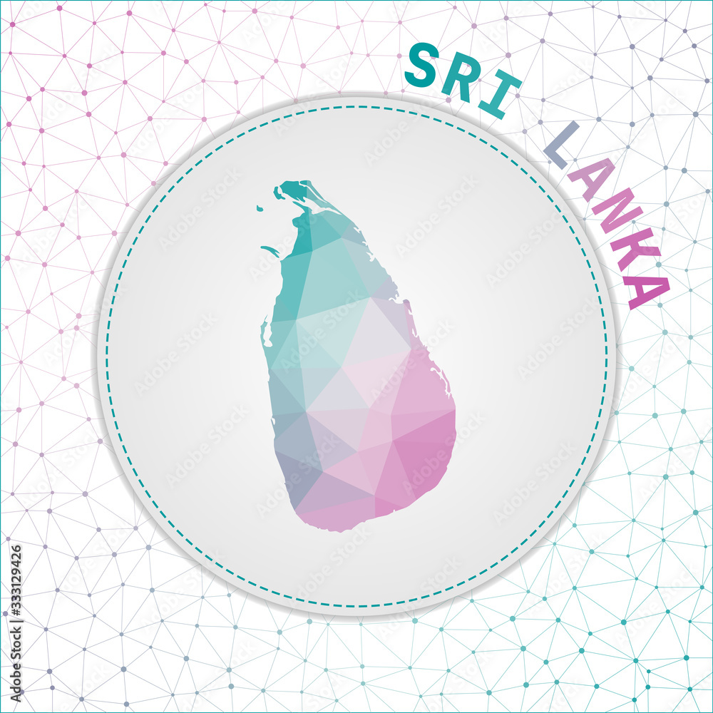 Vector polygonal Sri Lanka map. Map of the country with network mesh ... Vector polygonal Sri Lanka map. Map of the country with network mesh ...