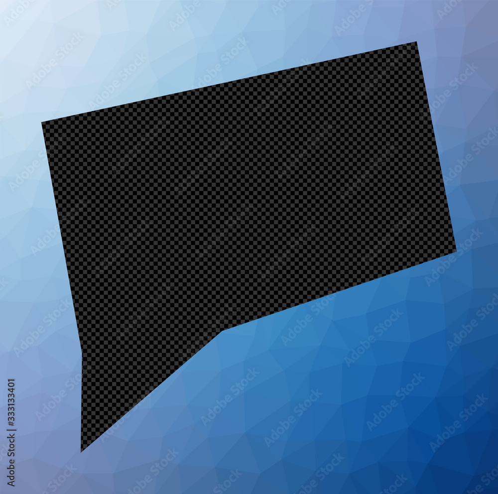 Connecticut geometric map. Stencil shape of Connecticut in low poly ...