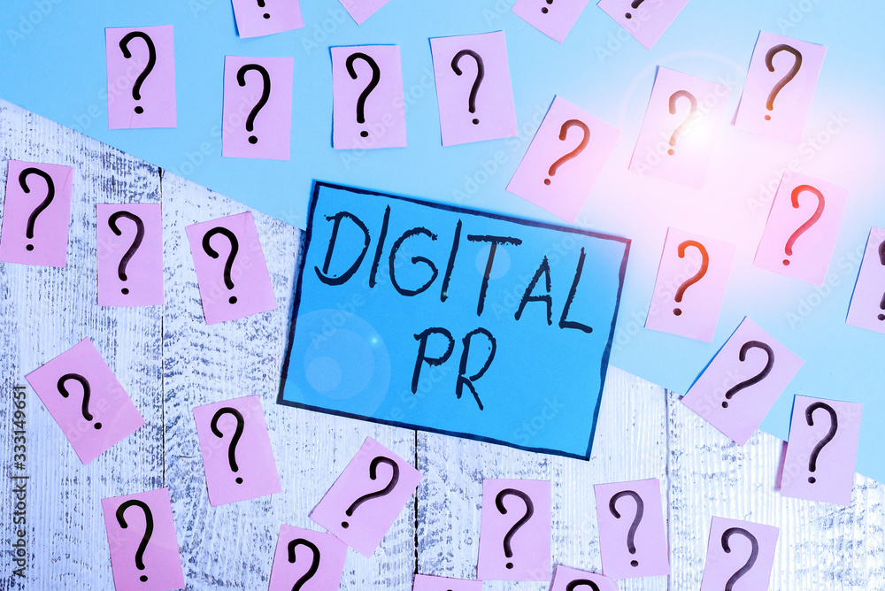 Text sign showing Digital Pr. Business photo text marketing strategy ...