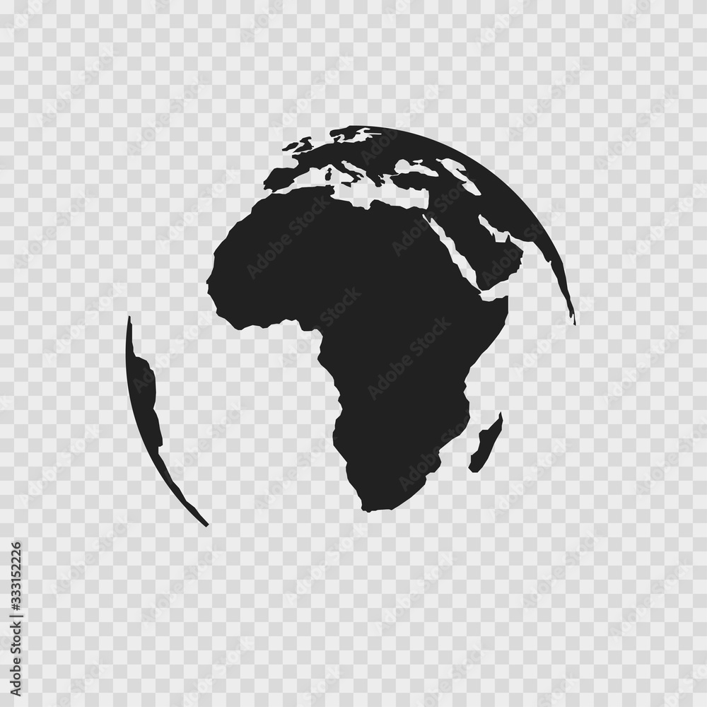 Earth icon in realistic style on transparent background. Simple vector ...