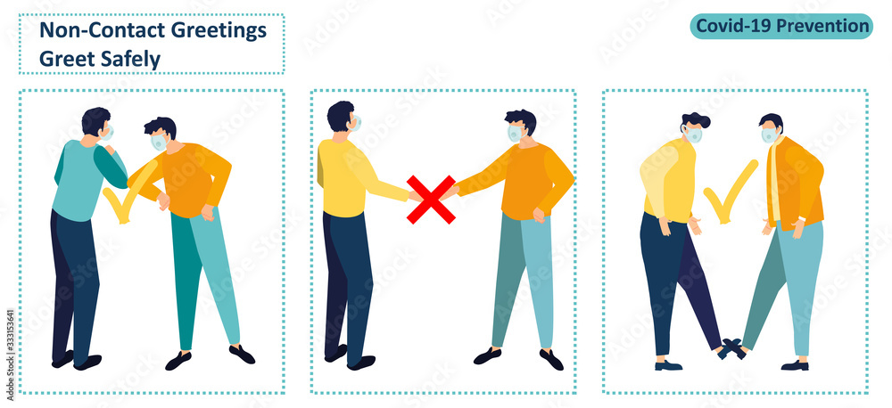 Alternative safe greetings to avoid physical contact and to practice ...
