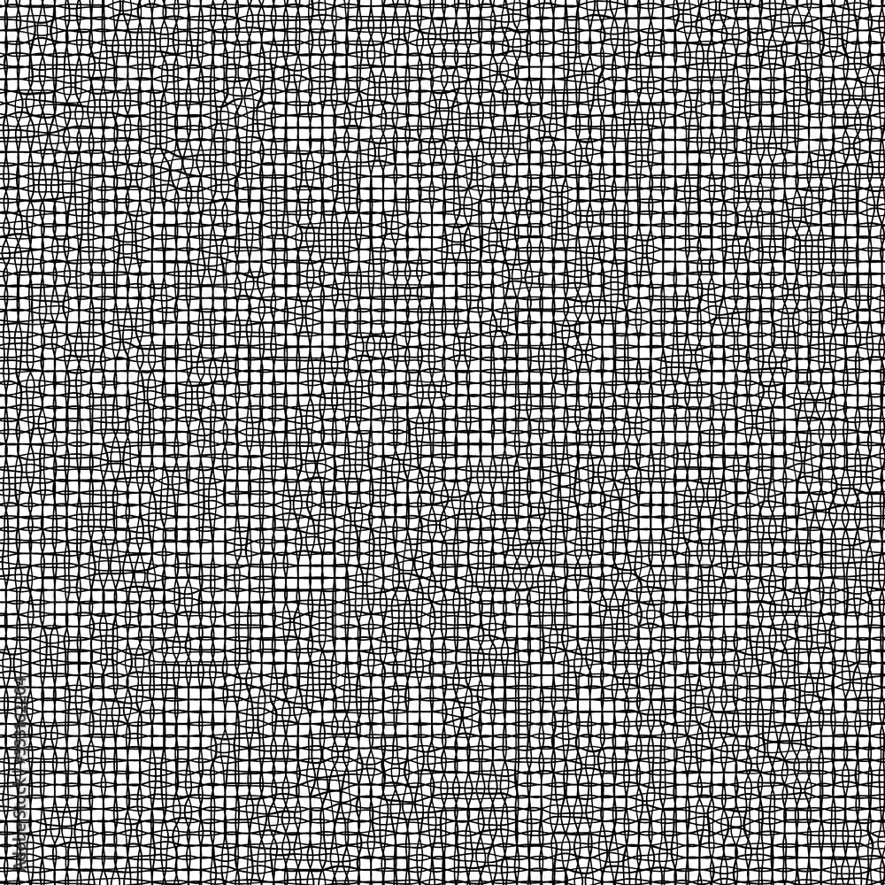 seamless screentone of .uneven grid, criss-cross mesh, black and white ...