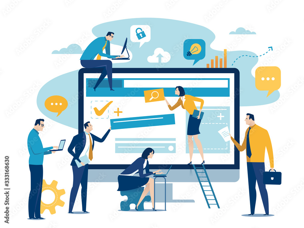 Web development team vector illustration. Stock Vector | Adobe Stock