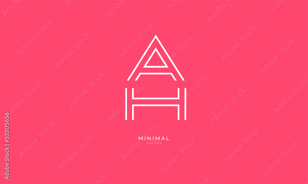 Alphabet letter icon logo AH Stock Vector | Adobe Stock