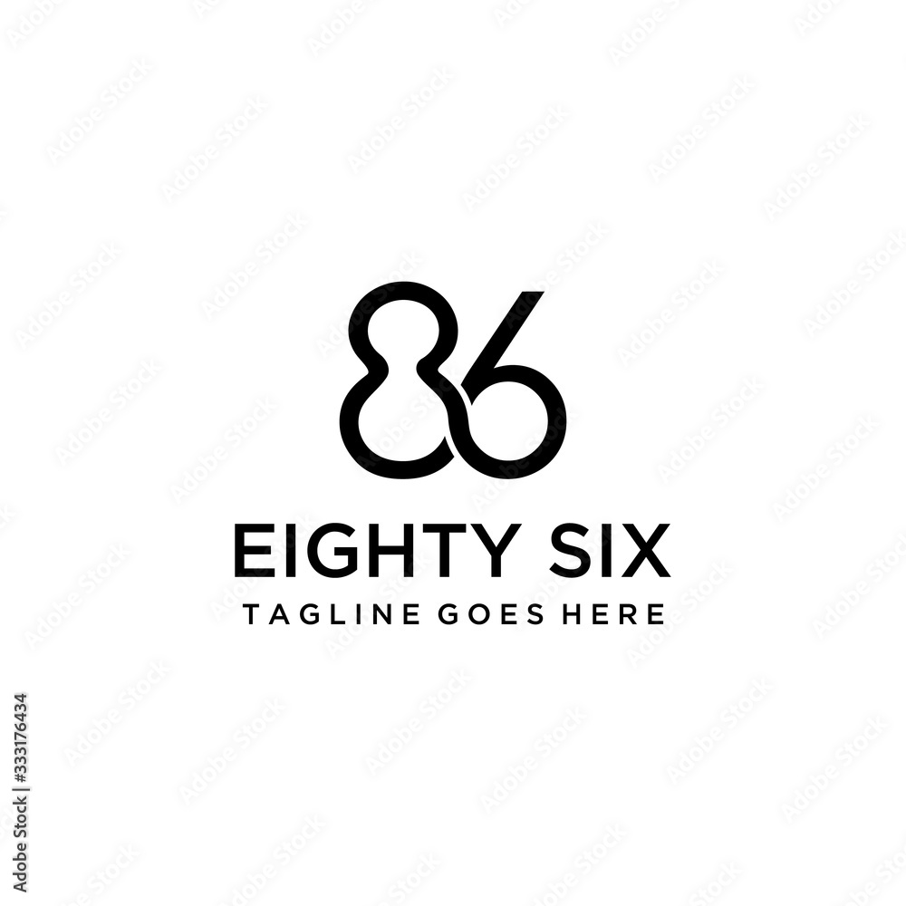 Creative number eighty six logo that looks elegant and join in logo ...